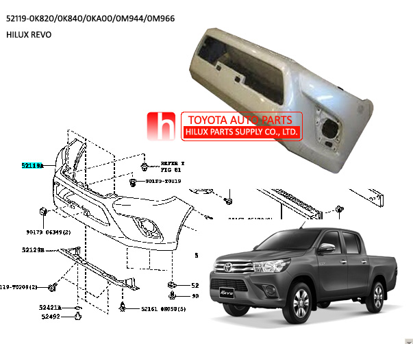 52119-0K820,52119-0K840,52119-0KA00,52119-0M944,52119-0M966,HILUX REVO ...