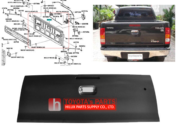 65700-0K041,Toyota Rear Body Tail Gate Assy For Hilux Vigo TGN26 KUN25 ...